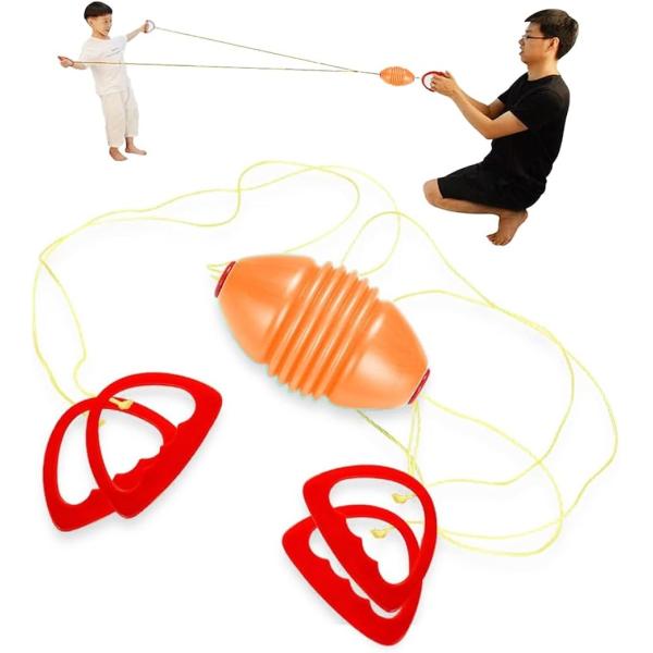 バリエーションコード : 2BUJXYTHN3サイズ：16cmx8cm　ひもの長さ：約2.5m　重量：45g材質：ABSプラスチックロケットスライダーは、ロープの中央にあるボールを2人で交互にラリーして遊ぶおもちゃです。コンパクトサイズで持...