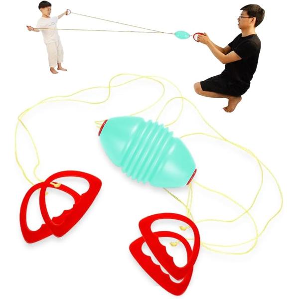 バリエーションコード : 2BUJXYTHN3サイズ：16cmx8cm　ひもの長さ：約2.5m　重量：45g材質：ABSプラスチックロケットスライダーは、ロープの中央にあるボールを2人で交互にラリーして遊ぶおもちゃです。コンパクトサイズで持...