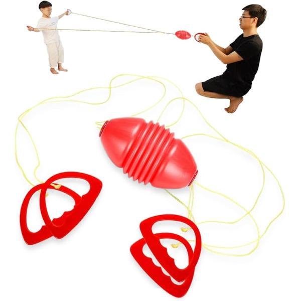 バリエーションコード : 2BUJXYTHN3サイズ：16cmx8cm　ひもの長さ：約2.5m　重量：45g材質：ABSプラスチックロケットスライダーは、ロープの中央にあるボールを2人で交互にラリーして遊ぶおもちゃです。コンパクトサイズで持...