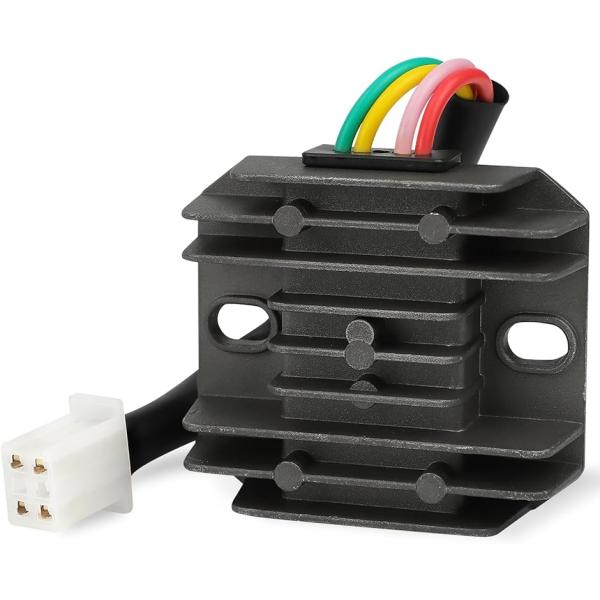 ＜適合車種＞4線 4ピン 12V 50cc-150cc GY6スクーター、モペット、ATVに適しています。＜多重保護＞レギュレーターは、過電流保護、過熱保護、電流過負荷、同期整流、短絡保護、損壊から設備を効果的に保護します。＜耐久性＞優れた...