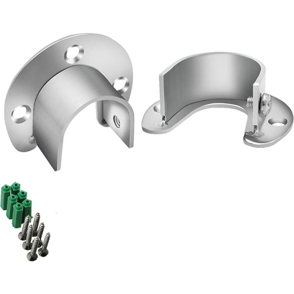 「32mmロッド対応」 直径32mmまでの物干し竿やクローゼットポールに対応するフランジソケットです。「しっかり固定」 U字型設計でしっかり固定。竿のズレや落下を防ぎます。「取り付けネジ付属」 壁面や木材への取り付けに便利なネジが付属してい...