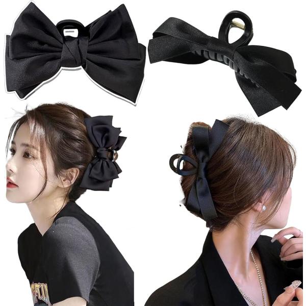 「後ろ姿で“格上感”を出したい大人に」サテンの艶が自然光を柔らかく拾い立体的な大ぶりリボンが輪郭をふんわり包み小顔見えまで狙える高見えデザインで髪を結ばず挟むだけで雰囲気が一変します。「ワンタッチでも崩れにくい安心設計」強力グリップ構造が髪...