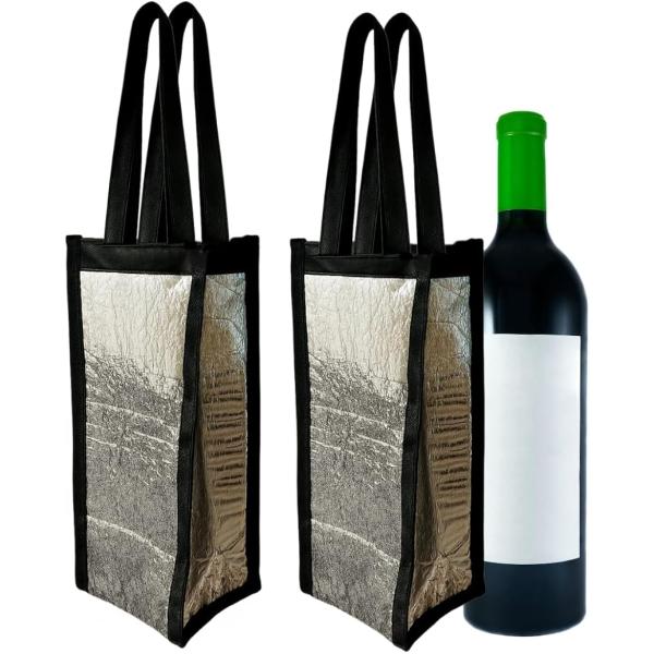 断熱性能：アルミ製で保冷剤との併用がおすすめです。持ち運び便利：軽量で不織布の紐付き、瓶を安定して持ち運べます。収納サイズ：標準的な750mlワインボトル1本、牛乳パック1リットル実用的デザイン：ボトルを保護するクッション製のある素材と形多...