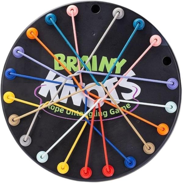 「遊び方」すべてのロープをねじり合わせ、その両端をランダムに盤面に差し込みます。ロープの片端を動かして、重なって挟まれているロープを解くことができます。他のロープに挟まれていないロープは解くことができます。すべてのロープを最初に解いたチーム...