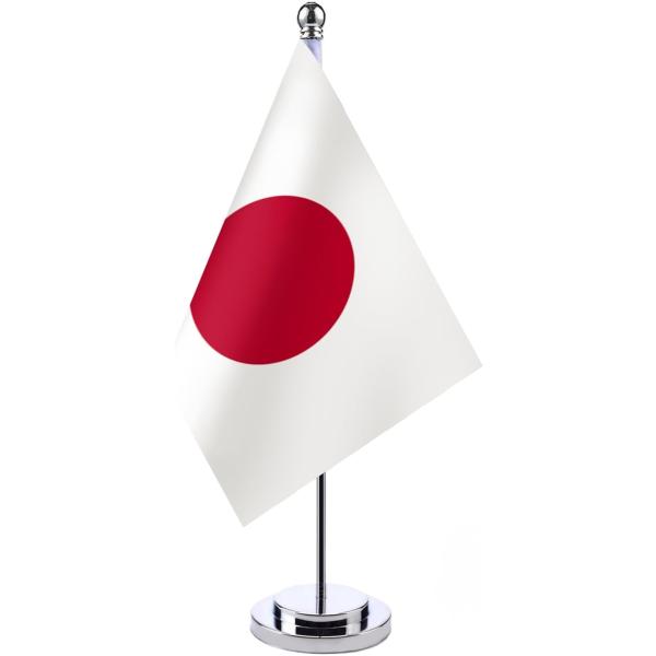 「デスクに映える日本国旗」美しい日の丸デザインの日本国旗（銀色ポール仕様）。シンプルで上品な佇まいは、オフィスや会議室、自宅のインテリアとしても最適。国旗のシルエットが空間を引き締め、誇りと清潔感を感じさせます。「安定感のある金属スタンド」...
