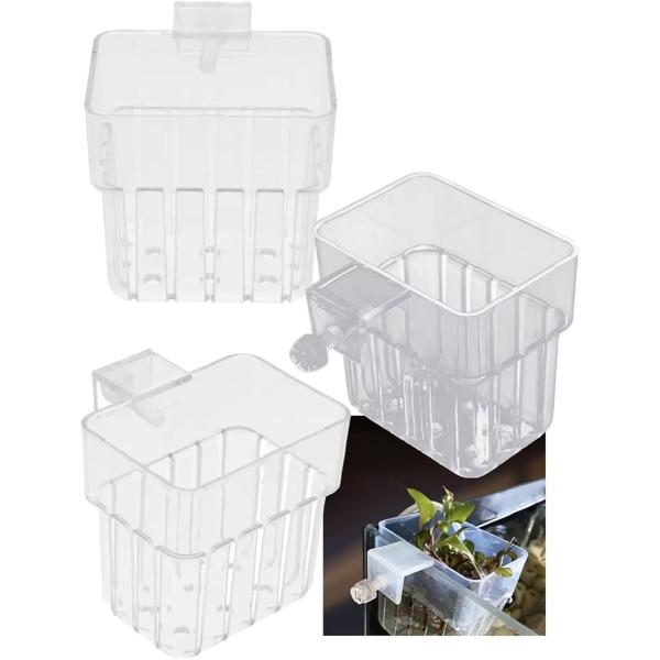 日光をしっかり通し、植物や根の状態を外側から確認できる、半透明タイプの植物カップ3個セットです。水草の成長や根の状態を観察しながら、美しいアクアリウムをお楽しみいただけます。水槽のフチに引っかけてネジで固定できるため、工具なしで簡単に設置可...