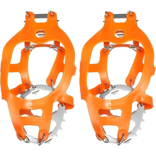 バリエーションコード : 2BUNK8XP0QS:22.5-24.5cm M:25-27.5ｃｍ 18本爪デザイン: 高品質スチール製の爪が雪や氷上での優れたグリップ力を実現し、安定した歩行をサポート装着方法: 靴の前部を固定し、後部のサイ...