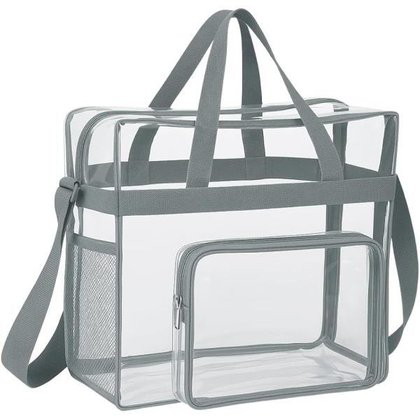 バリエーションコード : 2BUO0OX0DG「クリア素材で安心」中身が見えるからセキュリティチェックもスムーズ対応。「頑丈設計」厚手PVCとしっかり縫製で、型崩れしにくく長持ち。「使い方自由」ショルダーベルト付きで斜めがけ・手提げどちらも...