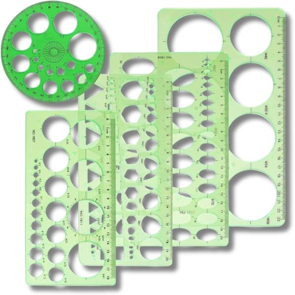 「多用途のデザイン」円、四角、楕円、三角など多形のテンプレートを含んでおり、学校教育や建築科の授業での使用に最適です。これにより、複雑な図形も簡単に描け、創造力を引き出します。「透明で見やすい」透明な素材を使用しているため、下書きや既存の線...