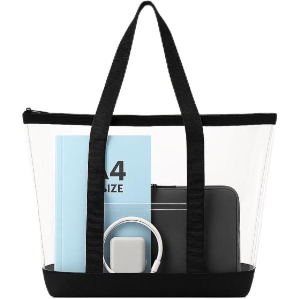 「防水PVC素材」中身が見える透明デザイン。雨の日やアウトドアでも安心。「透明外ポケット付き」スマホ・鍵・チケット・ICカードなどをサッと収納。無駄のないシンプルデザインは、どんな服にもなじみます。「様々な場面で役立つクリアトート」 晴れた...