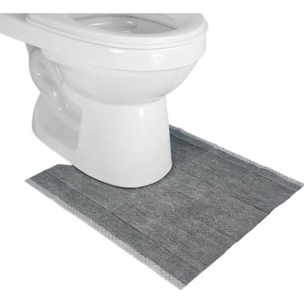 「竹炭配合で抗菌・消臭」竹炭繊維を使用したU字型の使い捨て吸水マットです。抗菌作用と消臭効果が期待でき、トイレ周りを清潔で快適に保ちます。家庭用はもちろん、外出先や宿泊先でも安心してご利用いただけます。「強力吸水層と防水層の二層構造」表面は...