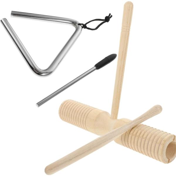 バリエーションコード : 2BUOT8FDFFウッドブロック、ギロ、トライアングルを組み合わせたパーカッションセット2点セットです。異なる音色を組み合わせることで、独自のリズムとメロディを生み出すことが可能となります。各楽器は直感的に演奏で...