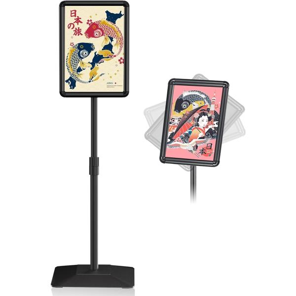 バリエーションコード : 2BUOXIDU9S「看板の仕様について」立て看板高さ約660mm〜1110mm (伸縮可能)。パネルサイズ：フレーム外寸:310x465mm， セット用紙寸法:297x420mm。材質：鉄フレーム＋強化プラスチッ...