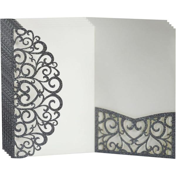 バリエーションコード : 2BUP046II0「エレガントなデザイン」このグリーティングカードセットは、レーザーカットによるシャープな切り口とレース風のデザインで、受け取った方に洗練された印象を与えます。「多用途で便利」結婚祝い、パーティー...