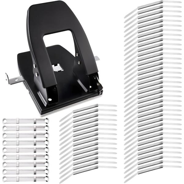 「セット内容」30ページ対応2穴パンチ1個と7cm製本クリップ100個が付属。書類やファイルを簡単かつ安全に固定でき、日常的なファイリングや書類保管に最適です。「材質」パンチ本体は高品質鉄製で、頑丈な構造により長期間の使用に耐えます。頻繁に...