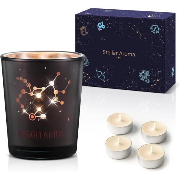 星座が灯る、あなただけの夜空 12の星座をかたどった繊細な模様が浮かび上がる、グラス型のキャンドルスタンド。火を灯した瞬間、柔らかな光が夜空のように揺らめき、まるで星が瞬くように輝きます。付属のキャンドルを灯せば、幻想的な光と香りが部屋を包...