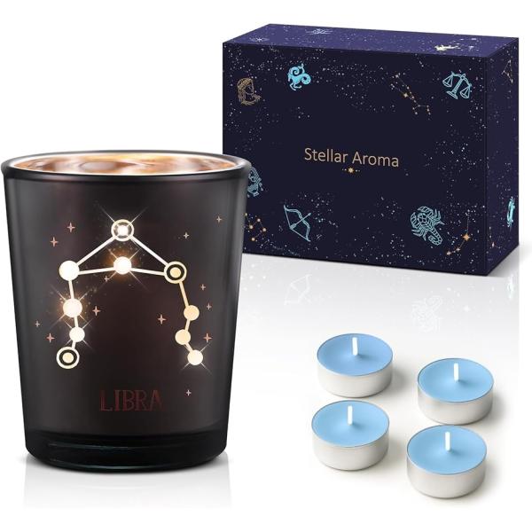 星座が灯る、あなただけの夜空 12の星座をかたどった繊細な模様が浮かび上がる、グラス型のキャンドルスタンド。火を灯した瞬間、柔らかな光が夜空のように揺らめき、まるで星が瞬くように輝きます。付属のキャンドルを灯せば、幻想的な光と香りが部屋を包...