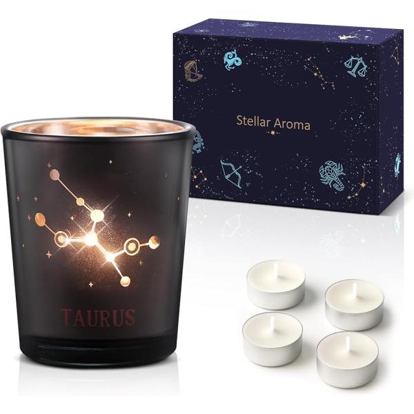 星座が灯る、あなただけの夜空 12の星座をかたどった繊細な模様が浮かび上がる、グラス型のキャンドルスタンド。火を灯した瞬間、柔らかな光が夜空のように揺らめき、まるで星が瞬くように輝きます。付属のキャンドルを灯せば、幻想的な光と香りが部屋を包...