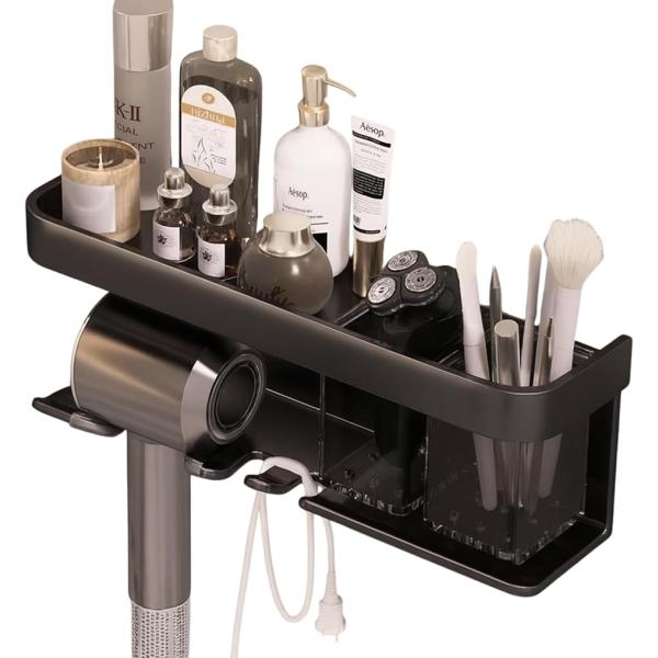 バリエーションコード : 2BUPUT9OSY「多機能ドライヤーホルダー」収納スペースと一体化で、洗面所のスペースを有効活用。「収納力抜群」化粧品・スキンケア・ブラシ・電動シェーバーなどをすっきり整理。小物ボックスは取り外して丸洗い可能。「...
