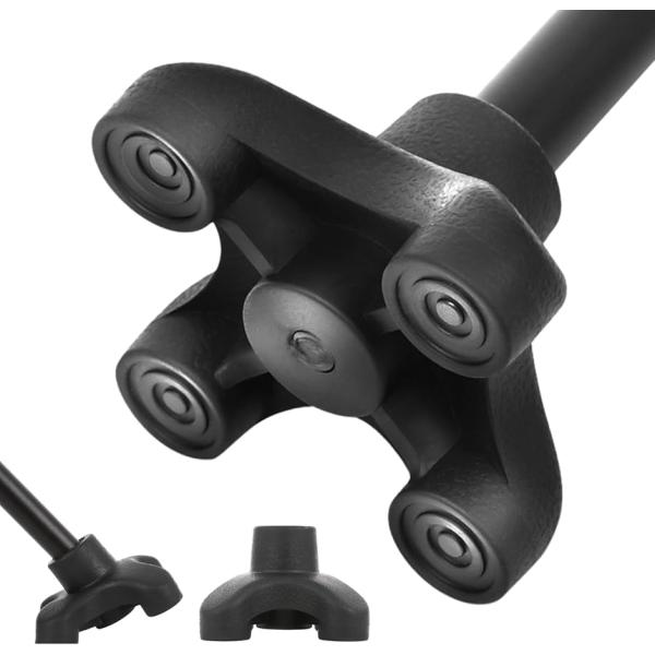 「穴径19mm」杖先ゴム4点タイプ（穴径19mm）「理学療法士監修」「4点接地設計」体重分散と安定感「規格」縦：80mm、横：80mm、高さ：46mm、重さ：104ｇ「着脱」工具不要で簡単取り付け