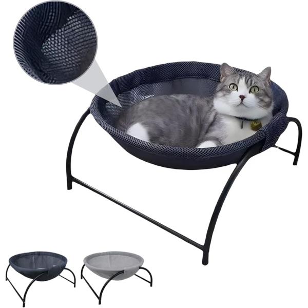 バリエーションコード : 2BUQU501C2猫や小型犬に快適なくつろぎ空間を提供する自立式ベッドです。ベッド部分は通気性の良いメッシュ素材を採用しており、夏は涼しく冬は毛布を敷いて快適に使えます。組み立ても工具不要でスムーズに設置できるた...