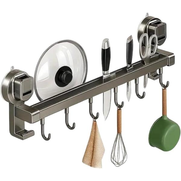 「強力吸盤＋ロックレバー式」「キッチンラックを設置したいけど、工事はお金がかかる、でもネジや工具の使い方はわからない、、」なんて悩みはありませんか？ロックレバーを下げるだけで、簡単に「強力固定」再利用可能。吸盤表面を水洗いすれば粘着力復活。...