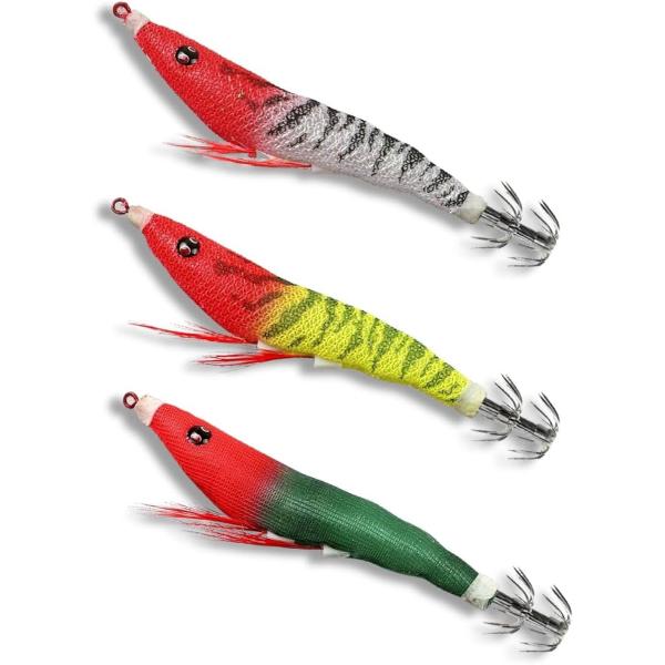 バリエーションコード : 2BURGIS9Q4「豊富なカラーバリエーション」本商品は、イカ釣り専用に設計された「スッテ」のカラーバリエーションセットです。赤白、赤緑、赤黄といったイカメタルやオモリグ仕掛けでよく使われる定番カラーに加え、ナチ...