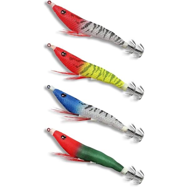 バリエーションコード : 2BURGIS9Q4「豊富なカラーバリエーション」本商品は、イカ釣り専用に設計された「スッテ」のカラーバリエーションセットです。赤白、赤緑、赤黄といったイカメタルやオモリグ仕掛けでよく使われる定番カラーに加え、ナチ...