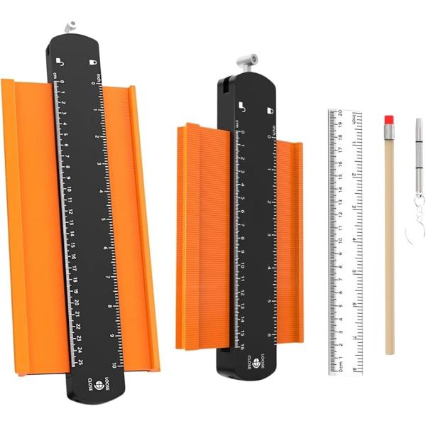 バリエーションコード : 2BURSUHH9O「複雑な形状を瞬時に再現」凹凸や曲線のある対象物の形状をそのまま写し取れるコンターゲージです。タイルや配管まわりの加工にも便利です。「ロック付きでずれない」ロック機構を搭載しているので、測定後の...