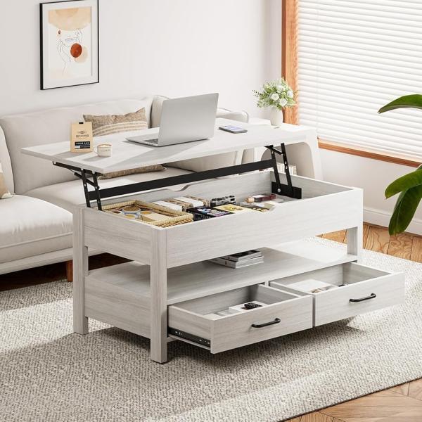 バリエーションコード : 2BR9IXPK85「お部屋の快適さ広がる昇降＆１台2役多機能テーブル」リビングテーブルの天板がリフトアップすることで、座ったままの姿勢でも軽いカで楽にリフトアップが可能。テレピを見る時リラックスタイムは天板を下ろ...