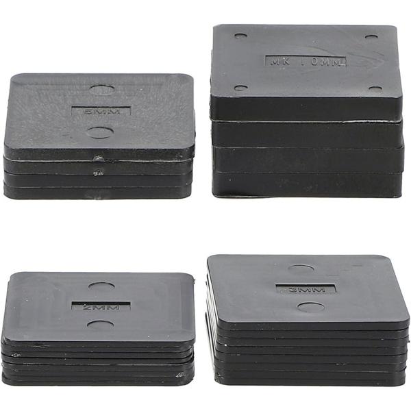 バリエーションコード : 2BUTTJYOQ0ブラックカラーのレベルスペーサー24枚セット。2mm・3mm・5mm・10mm厚の4種入り。小型で使いやすい40mm・70mm正方形サイズで、施工現場やDIYに最適な高さ調整パーツです。DIY初...