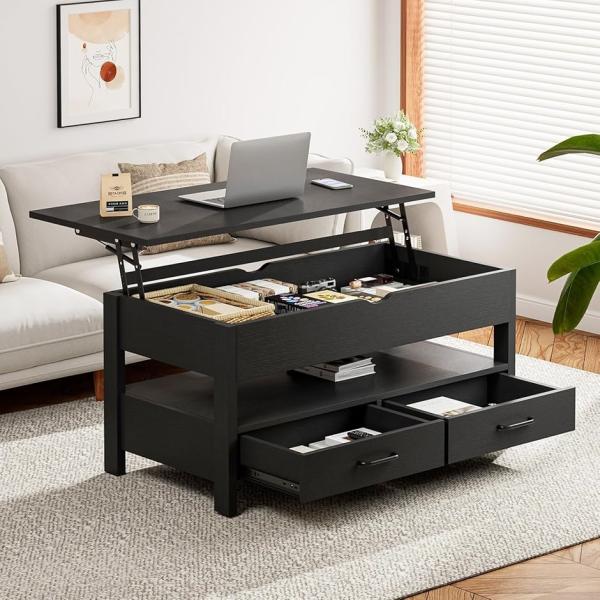 バリエーションコード : 2BU45T1VLU「お部屋の快適さ広がる昇降＆１台2役多機能テーブル」リビングテーブルの天板がリフトアップすることで、座ったままの姿勢でも軽いカで楽にリフトアップが可能。テレピを見る時リラックスタイムは天板を下ろ...