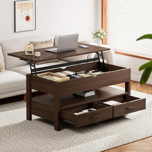 バリエーションコード : 2BR9IXPK85「お部屋の快適さ広がる昇降＆１台2役多機能テーブル」リビングテーブルの天板がリフトアップすることで、座ったままの姿勢でも軽いカで楽にリフトアップが可能。テレピを見る時リラックスタイムは天板を下ろ...