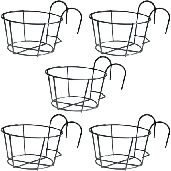 「しっかり支える。ダブルフックと安定グリッド構造」 頑丈なアイアン素材とダブルフック仕様で、鉢がズレたり落下する心配なし。グリッド状の底面構造がポットの安定感を高め、安心してベランダや手すりに設置できます。「インテリアに溶け込むシンプルデザ...