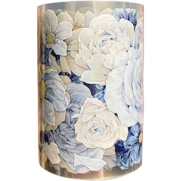 バリエーションコード : 2BURP1S9K8華やかで繊細な大輪の薔薇と牡丹の花柄マスキングテープです。デザイン性と使いやすさを兼ね備えたこのマステは、透明なPET素材なので繊細な表現が可能です。あなたの手帳やラッピングがグレードアップ。「...