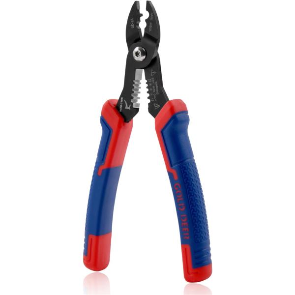 「多機能」クランプ、ストリップ、カット、圧着機能を備えた4in1ワイヤーストリッパーは、多くの問題を解決し、作業時間を短縮します。「高品質の素材」クロムバナジウム鋼製で耐久性に優れ、長寿命。表面は黒く磨き上げられ、錆びを防止。人間工学に基づ...