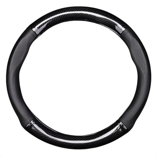 「汎用タイプで幅広く対応」直径37〜38cmのO型（円形）ハンドルに対応。対応範囲内であれば、普通車・軽自動車・ミニバン・トラックなど様々な車種に取付可能です。「スタイリッシュなカーボン調デザイン」艶感のあるカーボン調デザインが高級感を演出...