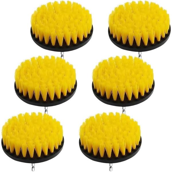 「商品」電動ドリル用回転ブラシ6個セットです。このセットは、さまざまなドリルに対応する六角軸の汎用タイプで、浴槽や浴室のタイル、玄関の床や壁の汚れを効果的に落とすのに最適です。また、車のタイヤやホイールの掃除にも対応しており、多様な清掃シー...