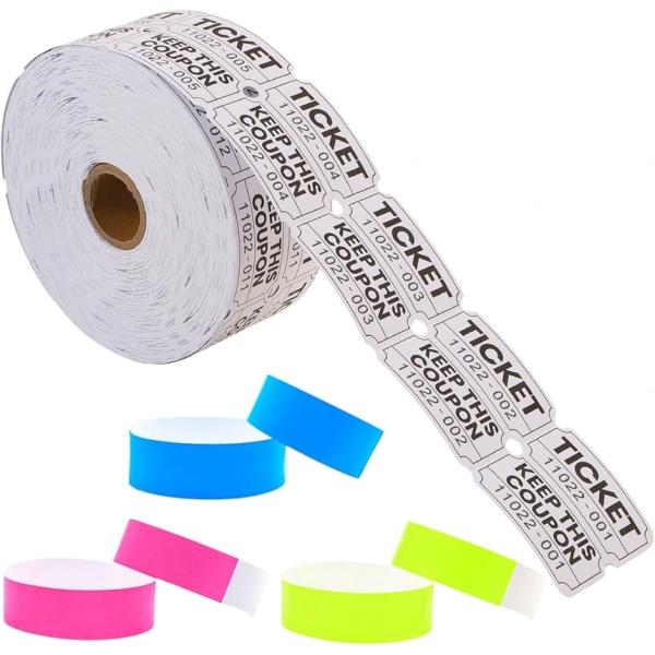 バリエーションコード : 2BUVLNGU9S「用途が多彩でイベントやパーティーに最適」1000枚セットのダブルロールチケット。パーティーや文化祭、音楽ライブ、フェスなど幅広いイベントで活用できる便利なチケットです。くじ引きや抽選券、入場チ...