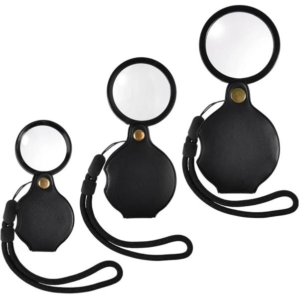 パッケージ内容:ポケット拡大鏡3サイズ(50mm / 60mm / 70mm、各サイズ1個)、紛失防止ストラップ3個、さまざまなニーズを満たすために複数の選択肢が利用可能素材: この 10 倍のハンドヘルド拡大鏡は、プレミアム ABS フレ...