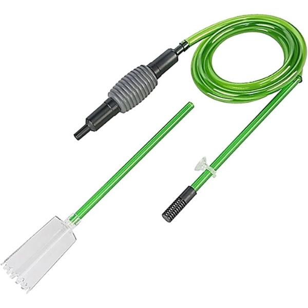 水槽 手動 水交換 水替え 換水＆砂利掃除 アタッチメント付き 販売。サイフォン 式 底砂用クリーナー 熱帯魚 金魚 海水魚 メダカ　飼育に是非。「砂利掃除ノズル：砂を吸い込むことなく糞やゴミを集中的に清掃することができる」 流木等をずらし...