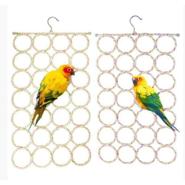 鳥 ハンモック 小鳥 インコ 小動物 用 おもちゃ 吊り下げ 止まり木 2点セット「鳥用ハンモック」小鳥たちが 動き回る遊び場です「止まり木・クライミング」 インコ オウム たちが 止まったり よじ登ったり 運動 できる バード トイ です...