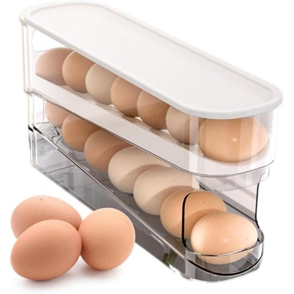 「ローリング」約10°のスロープで卵が前へコロコロ移動。開口部で片手でスッと取り出せます。自動でいつでも手前にスタンバイ。フタを開ける手間がなく、調理の流れを止めないストレスフリー設計です。「スリム設計」幅8.5cmの細身ボディで棚やドアポ...