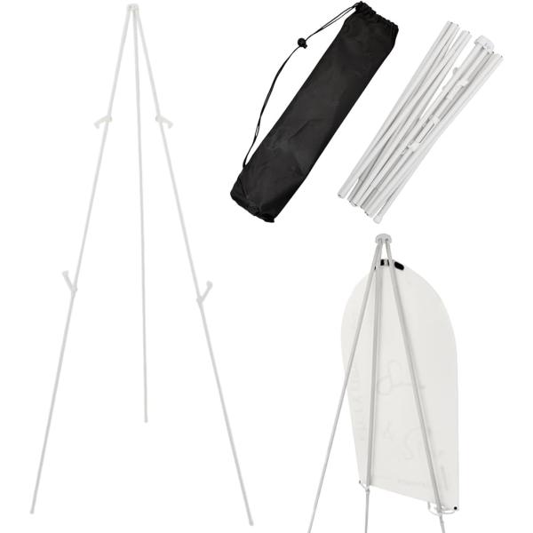 バリエーションコード : 2BUWTWX93G「持ち運び・収納に便利」この折りたたみ式イーゼルは全長169cmでも折りたたむと38cmになり、軽量設計で携帯しやすいポータブルスタンドです。収納袋付きで部品がバラけず、イベントや会議の移動もス...