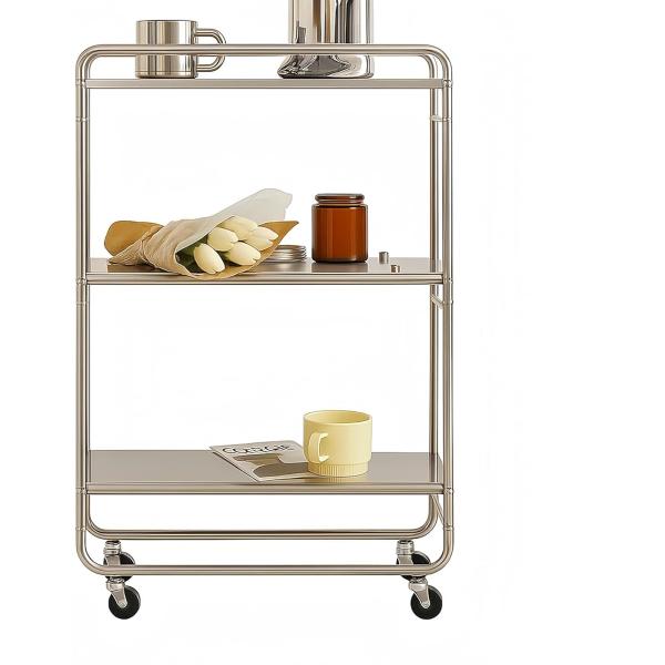 バリエーションコード : 2BUX90LIDV「商品仕様」3段：サイズ：51x19x82cm　素材：ステレンス　＊シェルフ表面の保護フィルムは設置後剥がしてください。剥がしにくい時はドライヤー温風で温めると簡単です。「耐久と耐熱でお手入れ簡...