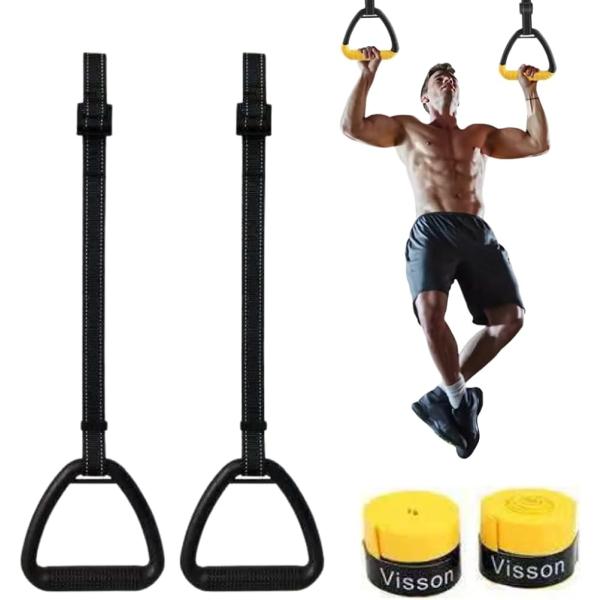 バリエーションコード : 2BUVU40FRS「効率よく全身を鍛えられる吊り輪セット」上半身から体幹、下半身まで幅広くトレーニング可能。懸垂、ディップス、腕立て伏せ、フロントレバーなど多彩な種目で、筋力とバランスを効果的に鍛えられます。「使...