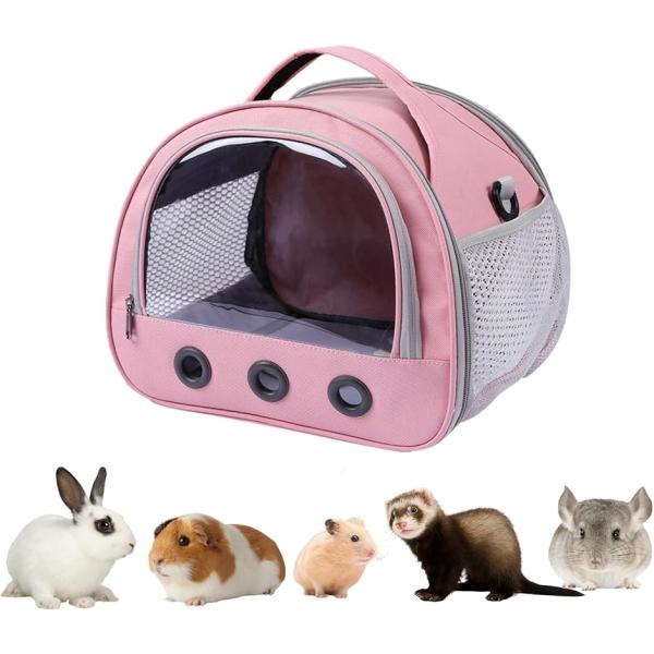 バリエーションコード : 2BUY1FLVH3「快適な移動」この小動物キャリーバッグは、うさぎやモルモット、チンチラ、フェレット、子猫などの小動物が快適に移動できるように設計されています。通気性の良いメッシュ素材を使用しており、ペットが安心...