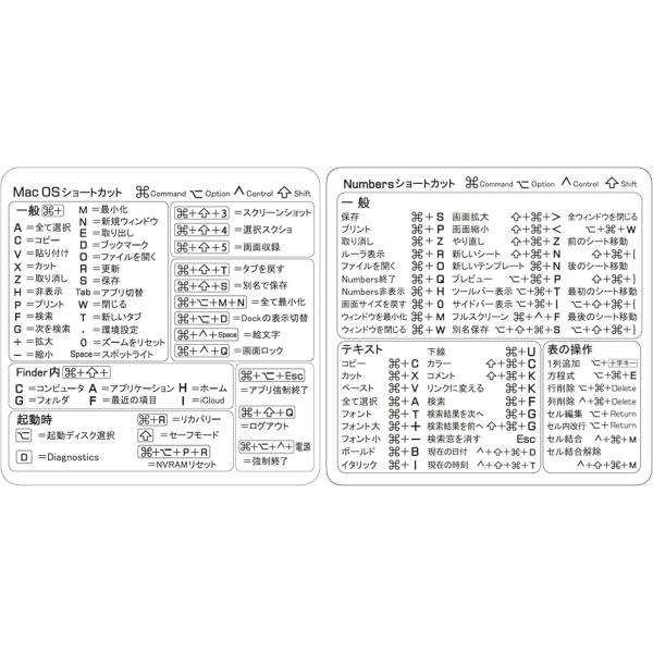 バリエーションコード : 2BJ9SHRNXIMac操作 ＆ Numbersを効率化する2枚セット：OS操作と表計算の必須ショートカットのみを厳選して収録。見やすく覚えやすいレイアウト：よく使う操作をカテゴリー分けし、直感的に理解できるデザ...