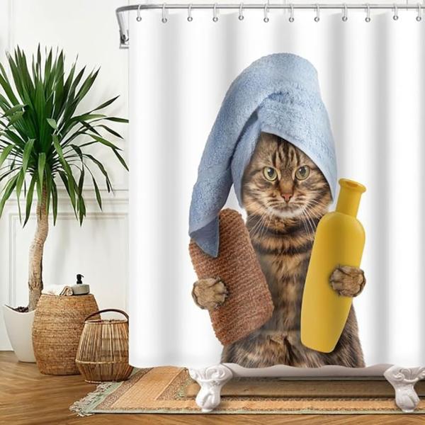 バリエーションコード : 2BUYG9KY9P「ねこ柄デザイン」 キュートな猫ちゃんをモチーフとしたおしゃれでかわいいシャワーカーテン(バスカーテン)。様々なデザイン柄でお風呂を華やかに演出、楽しいバスタイムをお届けします。「撥水・防カビ加...