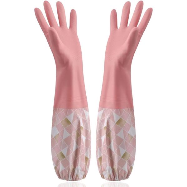 バリエーションコード : 2BUYRQY1O5全長約48cmのロングゴム手袋日常の炊事、家事、掃除、園芸に必須アイテム手荒れを予防しきれいな手を保てます。普段の家事にいろどりを。サイズ：フリーサイズカラー：ピンク、グリーン